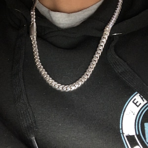 8mm Silver Cuban Styled Link Bracelet. Stunning Solid 925 Sterling ...