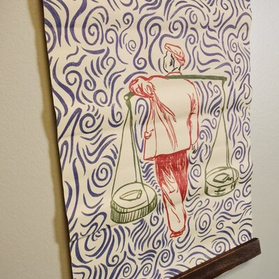 Art Print Pull Down Style on Canvas Paper yogurtcu - Etsy
