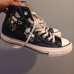 Embroidered Converse/flower Converse/converse LOW Tops/converse ...