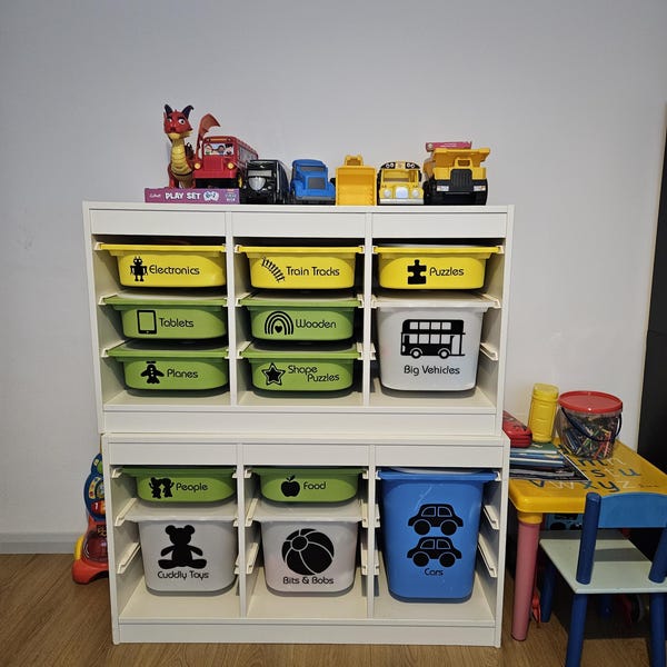 Toy Storage Decals | Plastic Toy Box Labels | Self-adhesive ...
