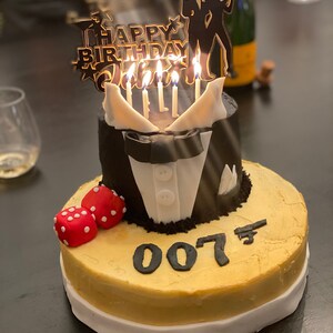 James Bond Cake Topper Agent 007 Cake James Bond Topper 007 - Etsy