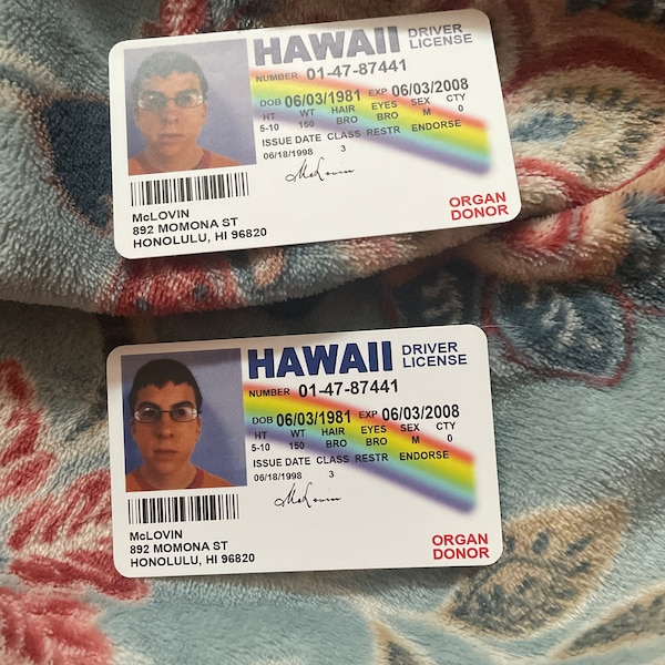 Mclovin ID Card License - Superbad, Fogell, Christopher Mintz-plasse ...
