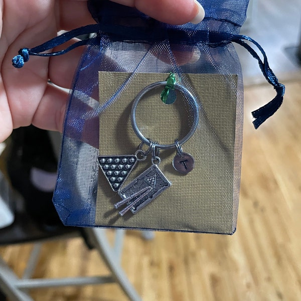 Pool Table and Rack Key Ring/ Keychain / Zipper Pull - Billiards Table ...