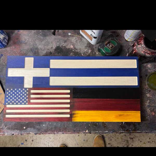 Rustic Irish & American Unity Flag Custom Made From Pine Wood - Etsy