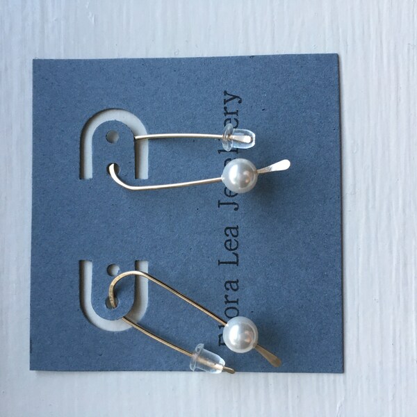 Small Threader 14 K Gold Filled / Hematite Gemstone Earrings / Hammered ...