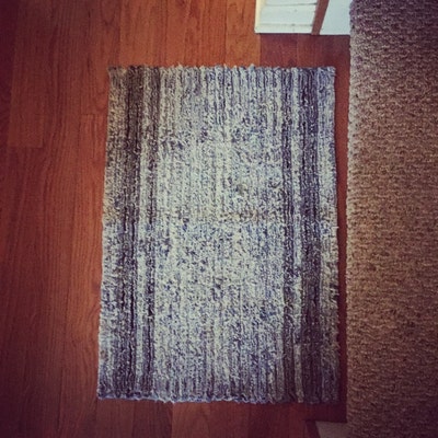 SUPER SOFT Denim Chenille Throw Rug / 24 X 36 / Recycled Blue Jeans ...