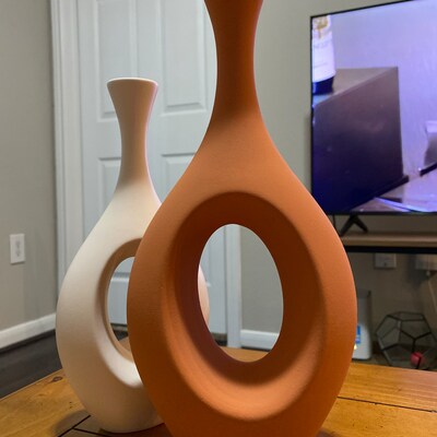 Set of 2 HANDMADE Ceramic Rustic Vase, Small and Large Decorative Vase ...