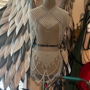 Top Bra Girls Women Aluminum Wire Jump Ring Chain Mail Fancy and ...