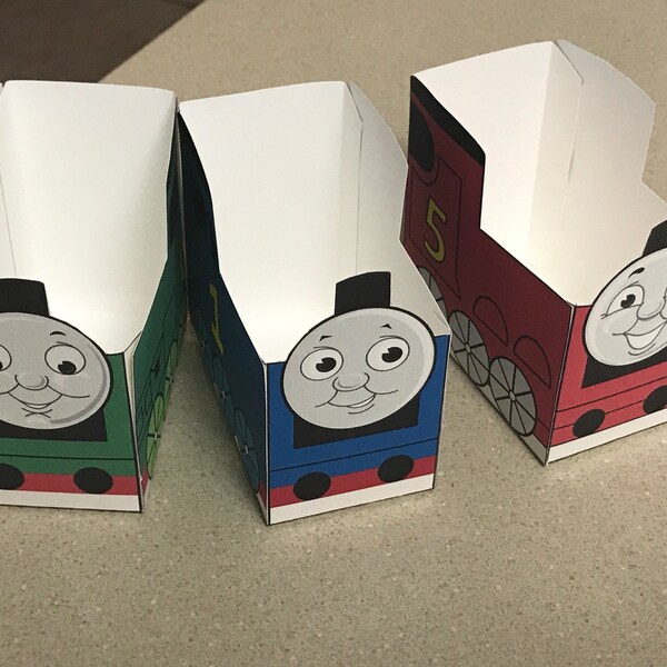 Printable Train Favor Boxes Train Carts Trains Tank Includes Blue Train ...