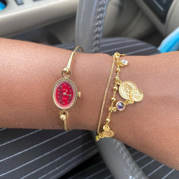 Tiny Vintage Women's Gold Watch, Mini Ladies Watch, Small Wrist Watch ...