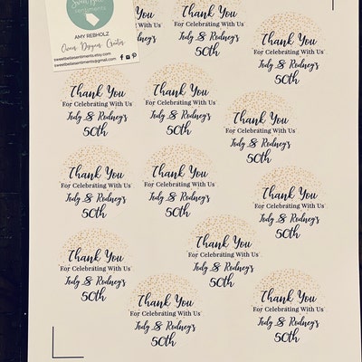 Personalized 50th Anniversary Favor Stickers - Etsy