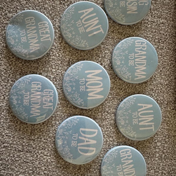 Baby Shower Pin-back Buttons - Mommy to Be Button - Daddy to Be Button ...