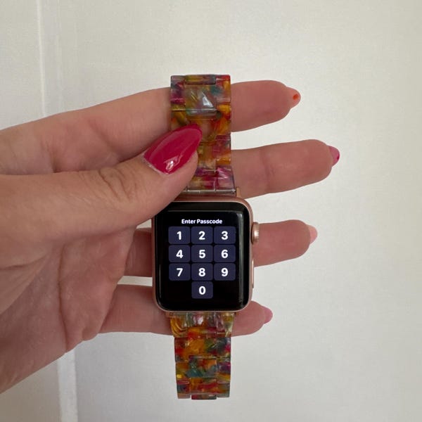 Personalised Black Leather Apple Watch Strap / 38mm 40mm 41mm 42mm 44mm ...