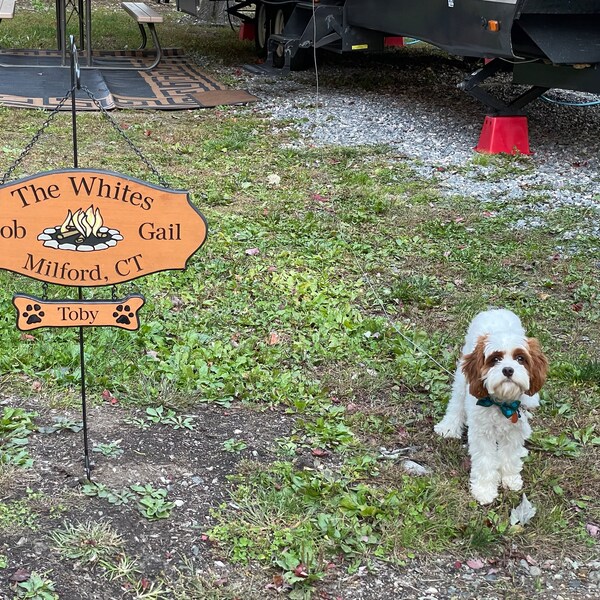 Custom RV Carved Camp Signs Etsy Family Name Sign W Sign Holder Option ...