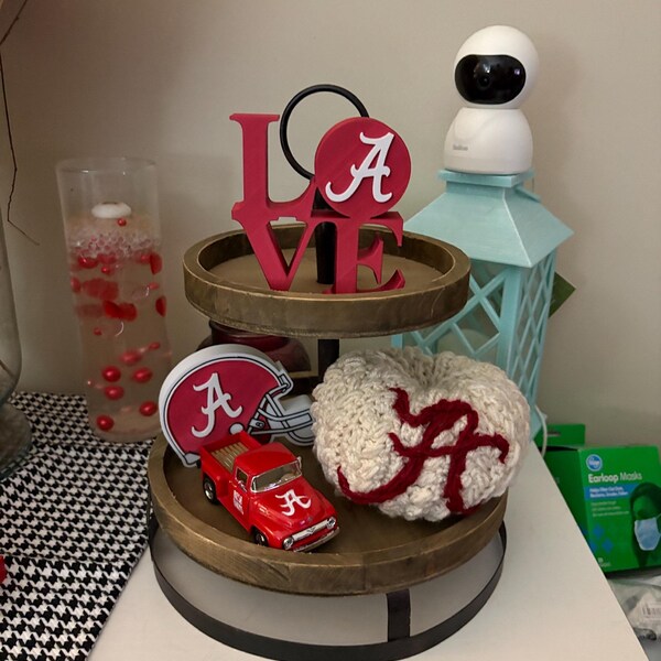 Alabama Crimson Tide Tier Tray Decor - Table and Desk Art - Etsy