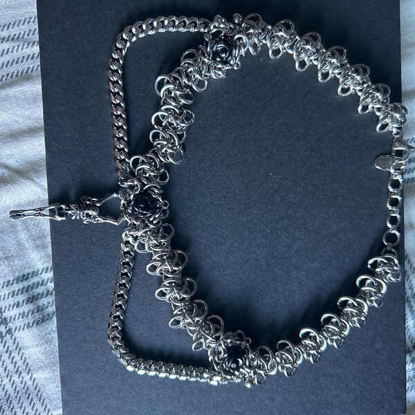 Persephone Chainmail Spike Bracelet Spiked Jewelry Gothic Punk Fashion ...