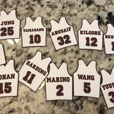 Personalized Basketball Jersey Cut-outs set of 12 Basketball Jersey ...