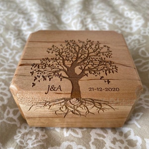 Personalized Tree Memory Box 12x8x4 Custom Hand Made Wood | Etsy
