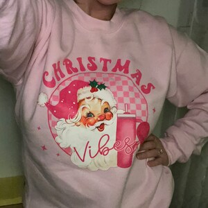 Peace Santa Sweatshirt, Trendy Santa Sweater, Cute Christmas Hippie ...