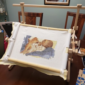 Needlework Adjustable Lap Table Stand Hands Free Wooden Embroidery ...