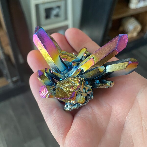 190-200g Rare Beautiful Sky-blue Flame Ring Quartz Crystal Cluster ...