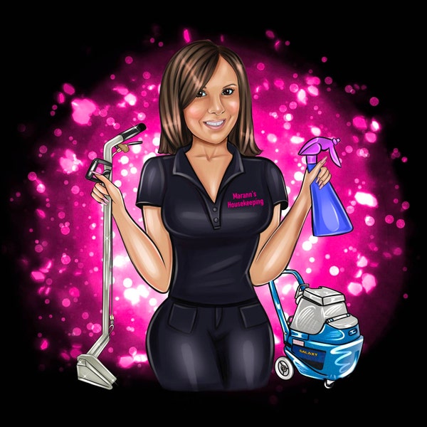 Cleaning Business Logo ,house Chores Logo, Cartoon Logo Design, Office ...