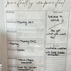 Wipeable Timetable Personalized Timetable Student Plan Acrylic Glass ...