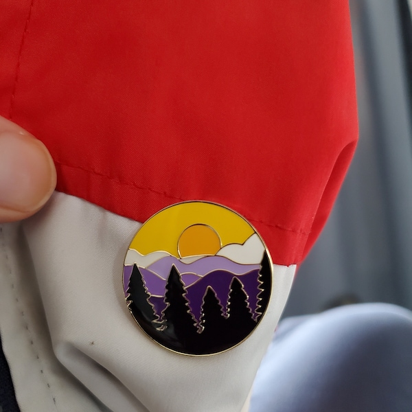 Subtle Nonbinary Flag Enamel Pin Mountain Pin Pride Pin Enamel Cute Pin Set Pins Laple Pin Hard ...