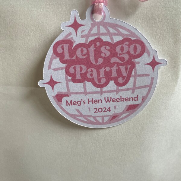 Personalised Set of 8 One Last Disco Gift Tags | Retro Disco | Hen ...