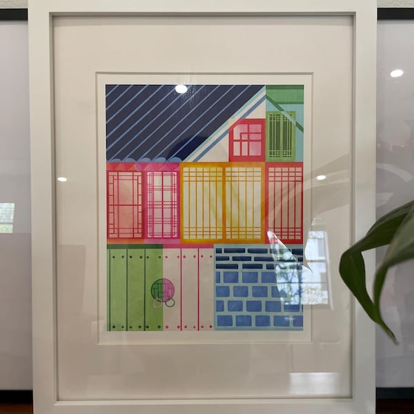 Persimmon Tree Art Print, Korean Fall Harvest Wall Art, Tiger Wall ...