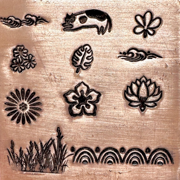 Boho Bohemian Flower Texture Steel Punches Jewelry Metal, Leather ...