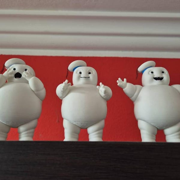 3 Adorable Ghostbusters Mini Stay Puft Marshmallow Man Figurines (3 ...