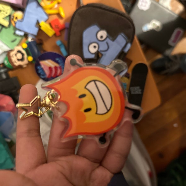 BFDI Keychains - 2.5" Acrylic - Firey, Bubble, Teardrop, Golfball ...