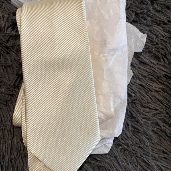 Ivory Ties Ivory Stripes Necktie With Matching Pocket Square Option - Etsy