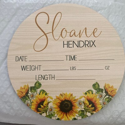 Baby Birth Stat Sign Personalized Birth Announcement Sign Printed ...