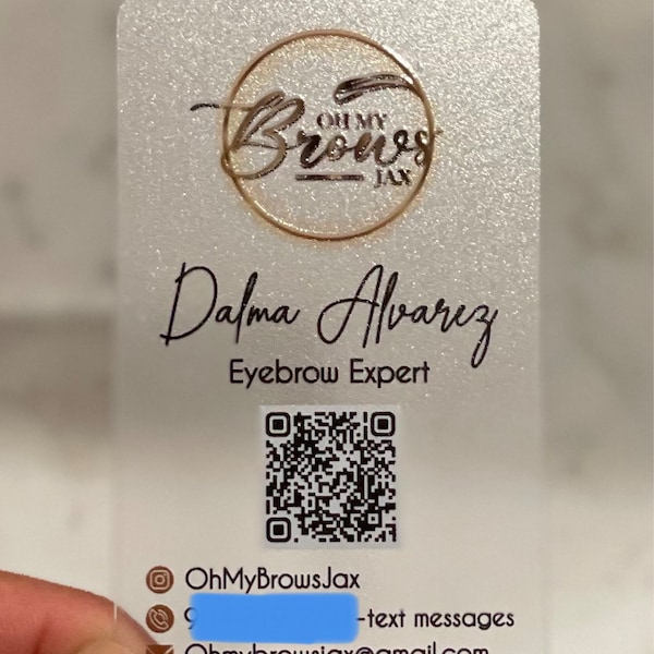 Transparent Business Card, Clear, Esthetician, QR Code, Pvc, Acrylic ...