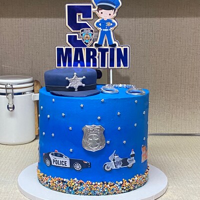 Police Cake Topper, Policeman Topper, Cops Party Decoration, Officer ...