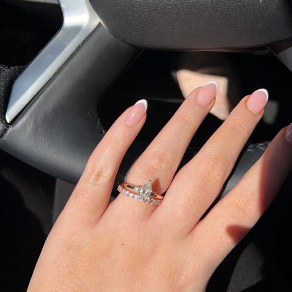 Beautiful Radiant Cut Engagement Ring. Half Eternity Band. 2.5 Ctw ...