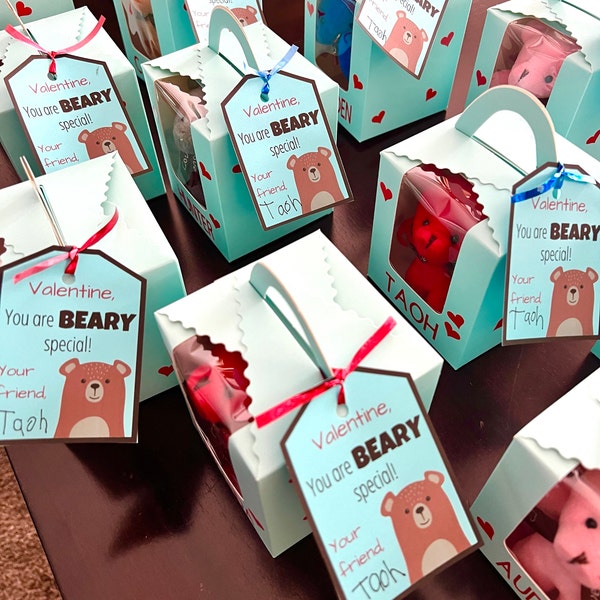 Valentine's Day Gift Tag Printable Gummy Bear Kids Classroom I'm so ...