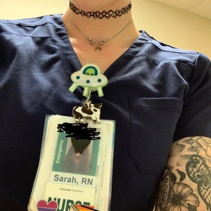 The Original UFO Alien Pill Abduction Funny Retractable Badge - Etsy