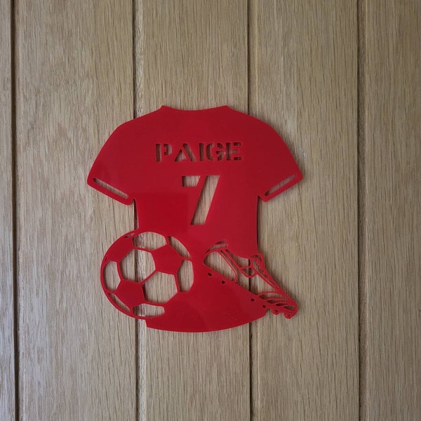 Personalised Acrylic Football Bedroom Decor Sign Plaque Various Sizes ...