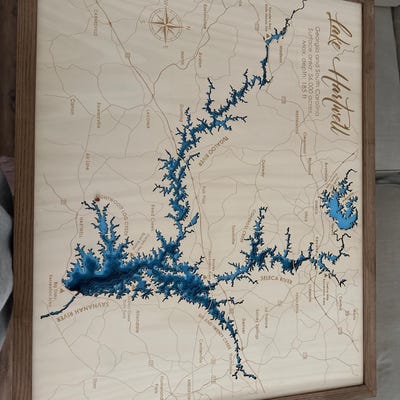 Digital File DXF, AI, SVG Custom Map Wood Bathymetric Map , Custom Wood ...
