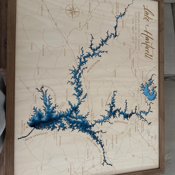 Digital File PDF, SVG Oneida Lake, New York Map, Bathymetric Depth ...