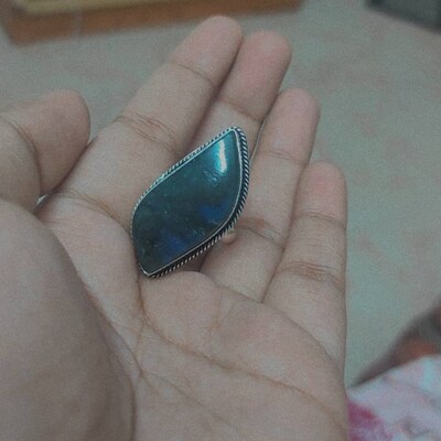 Sample of Natural Gemstone Ring, 925 Sterling Silver Plated Ring ...