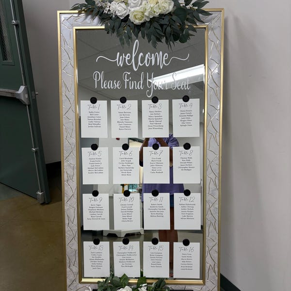 Printed Table Seating Chart Board Cards, Simple Table Assignment ...