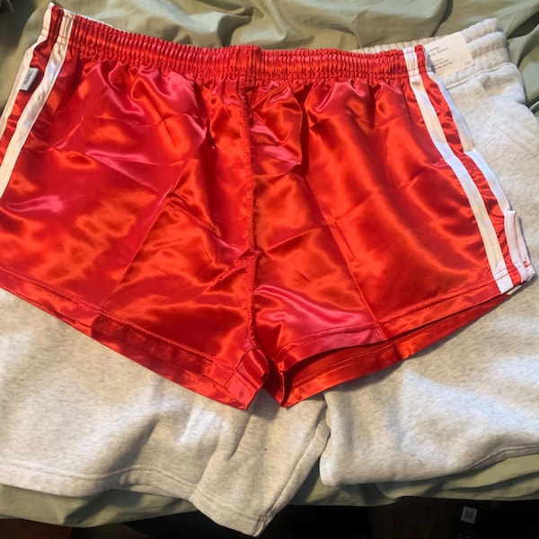 Green Sleek Nylon Satin Retro Shorts: Channeling Elegance and Sporty ...