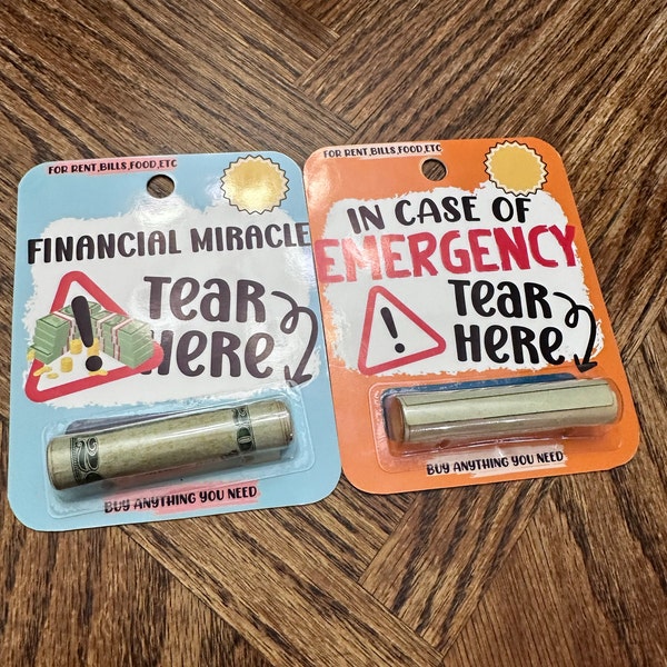 Emergency Funds Money Card Holders - Etsy