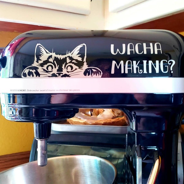 Kitty Cat Wacha Makin Vinyl Decal Sticker for Kitchen Mixers - Etsy