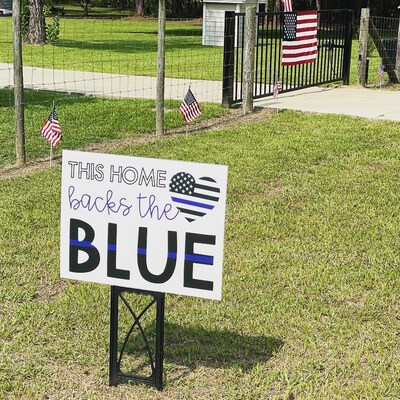 Home Back the Blue Yard Sign, Police Appreciation Sign, Back the Blue ...