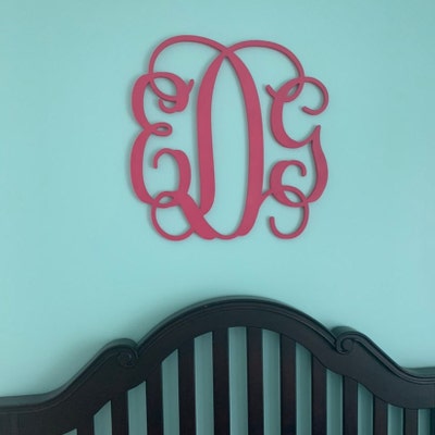 Monogram Wall Hanging, Wooden Monogram, Painted Wood Monogram, Wedding ...